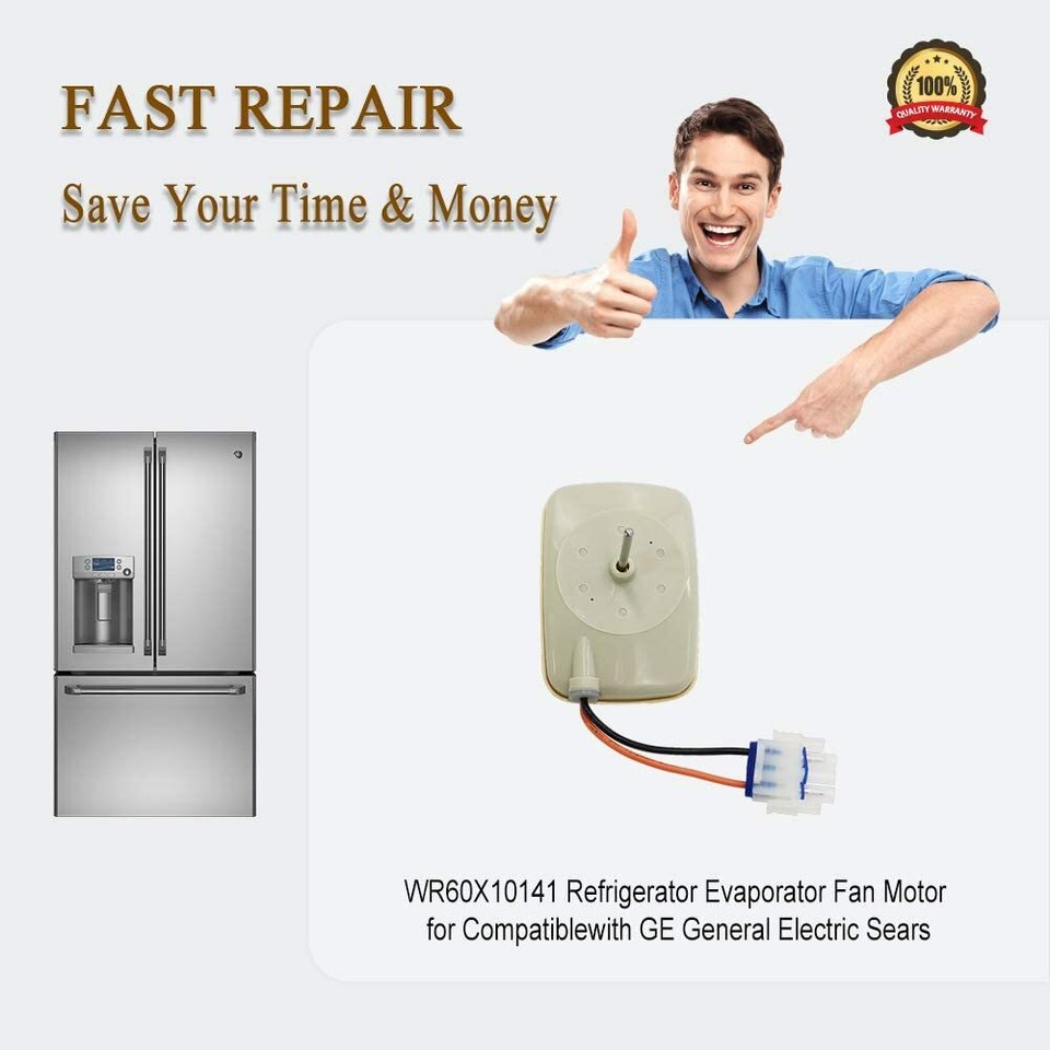 WR60X10141 Refrigerator Freezer Fan Motor Fit for Hotpoint Replaces for ...