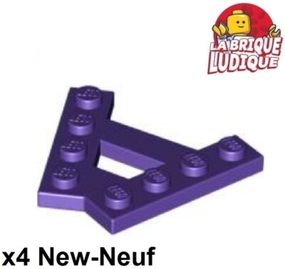 Lego 4x Aile Wedge plate plaque V A shape violet/dark purple 15706 NEUF ...