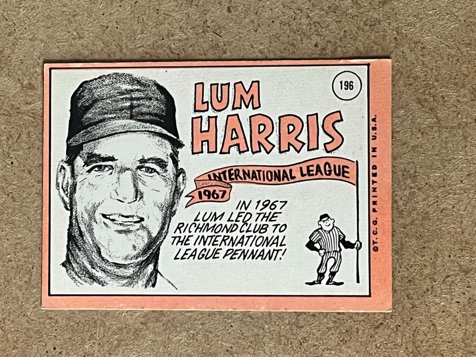 1969 Topps Lum Harris #196 VG-EX | eBay