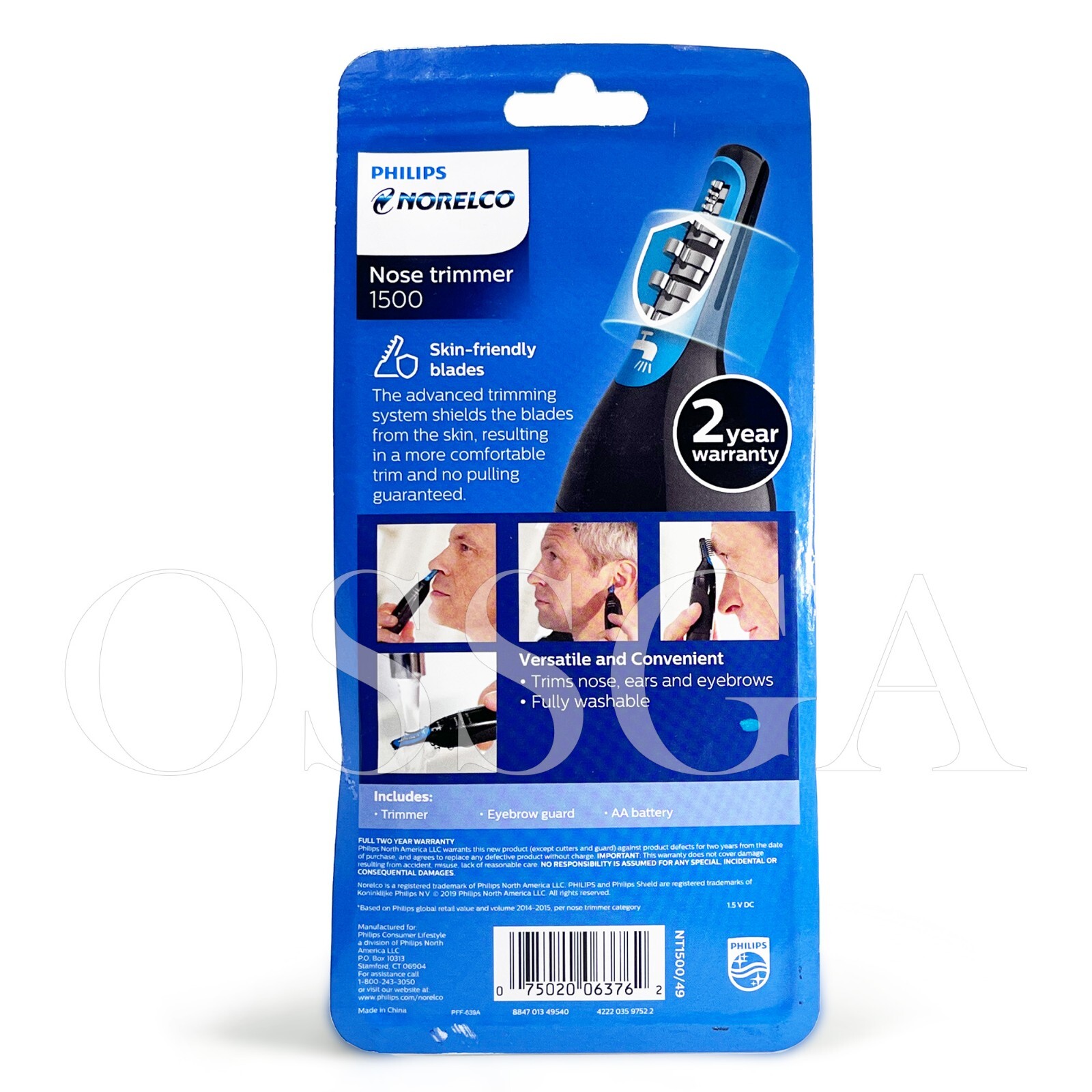 Philips Norelco Nosetrimmer 1500 Nose, ear & eyebrow trimmer, Series ...