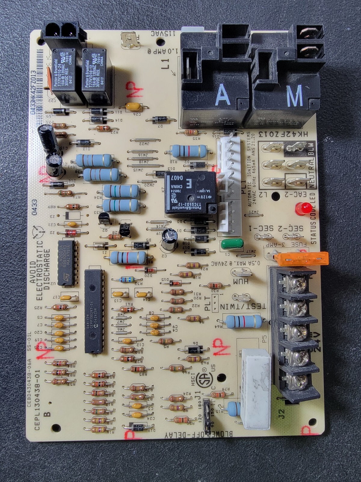 HK42FZ013 Carrier Bryant Cepl130438 Furnace Control Board 662442554772 ...