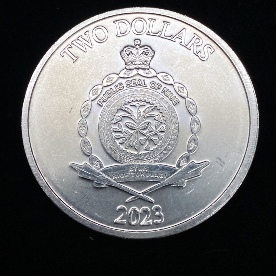 2023 Sword of Truth 1oz .9999 Fine Silver Niue $2 Coin, Queen Elizabeth ...