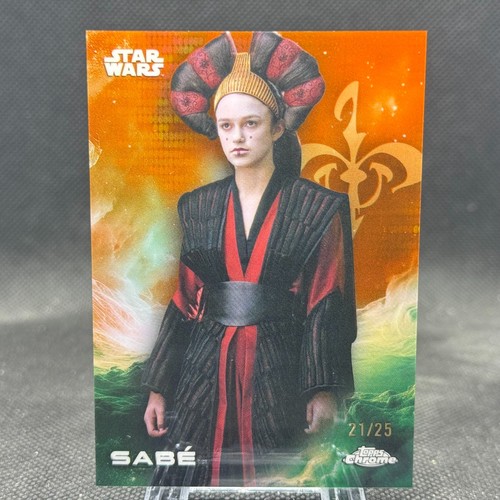 2025 Topps Chrome Star Wars Sabe Orange Pulsar Refractor /25 #159 | eBay