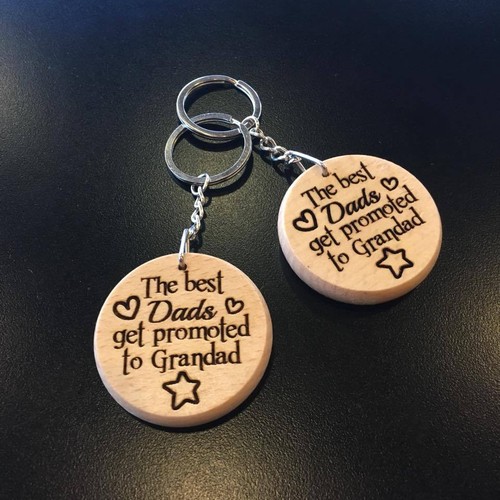 Dad Father Wooden Keyring Keychain Gifts - Engraved with heartfelt ...