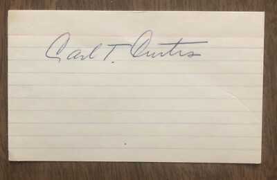 Autographed Signed Index Card Carl T. Curtis US Senator Republican - No ...