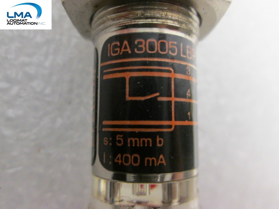 IFM EFECTOR IGA3005-LBPOG/BS-201-APS INDUCTIVE PROXIMITY SWITCH 10-55 ...