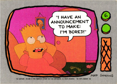 The Simpsons #6 I'm Bored 1990 Topps Single Card | eBay