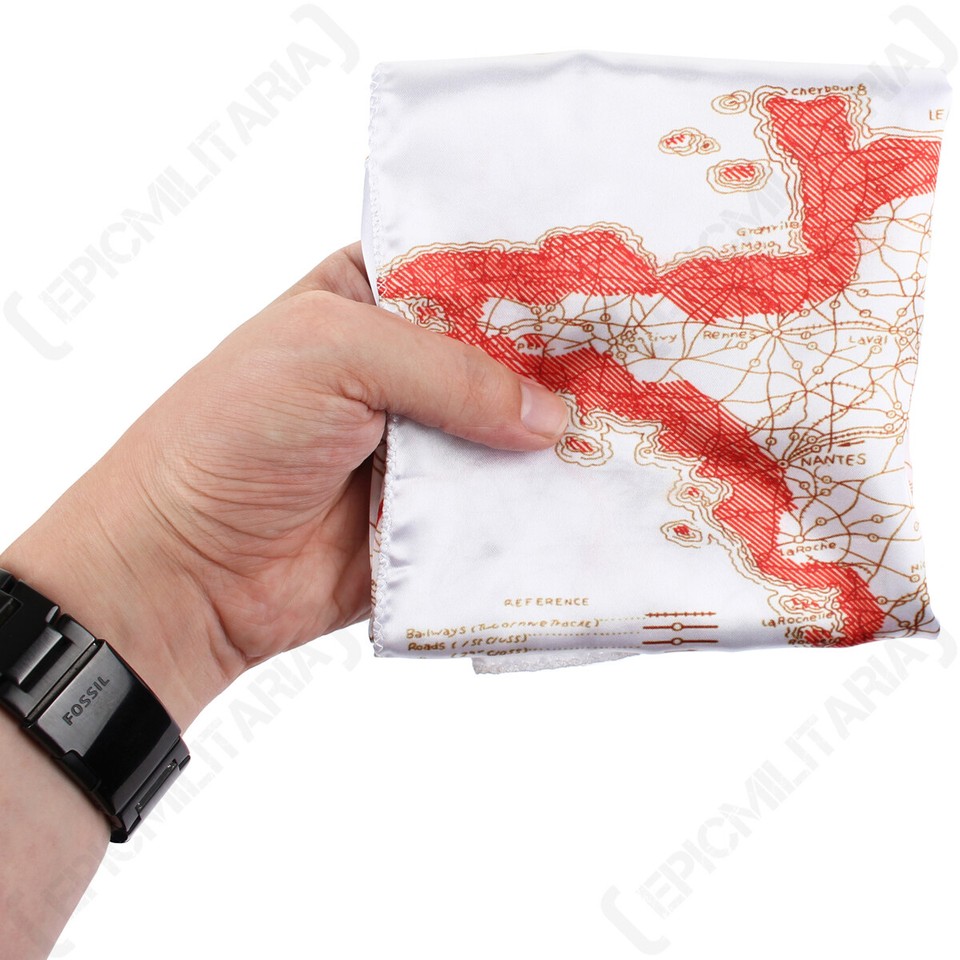 WW2 British Escape Map Handkerchief - Western Europe and major Towns ...
