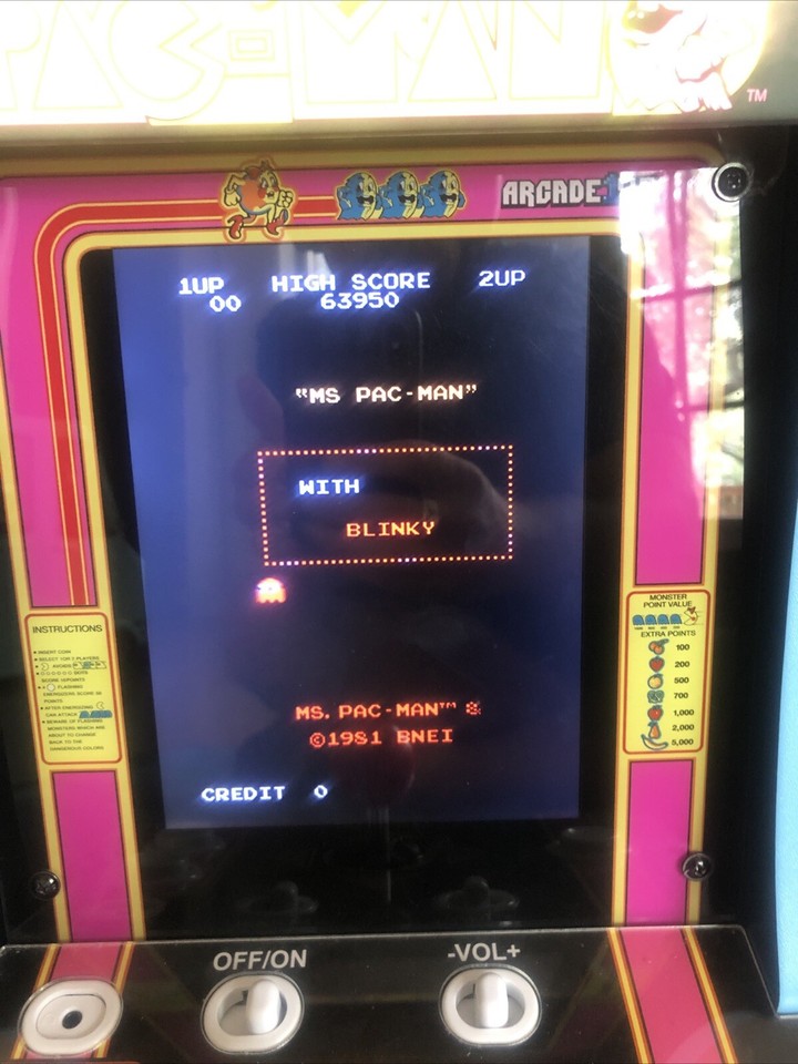 New 40th Anniversary Ms Pac Man Arcade 1Up Countercade 4 Games Mappy ...