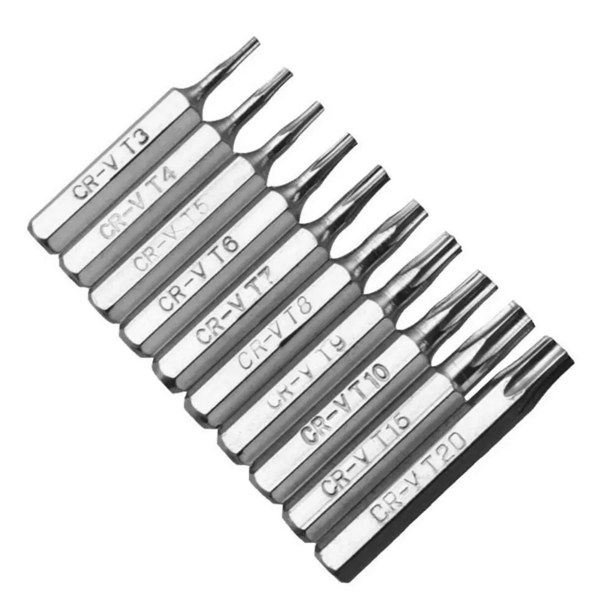 10pcs Micro Torx Bits Set T3 T4 T5 TR6 T7 T8 T9 T10H T15 T20 System 4 ...