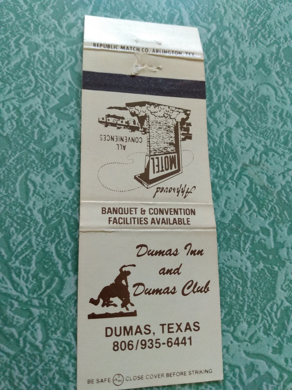 Vintage Matchbook Ephemera Collectible A21 Dumas Texas club cowboy | eBay