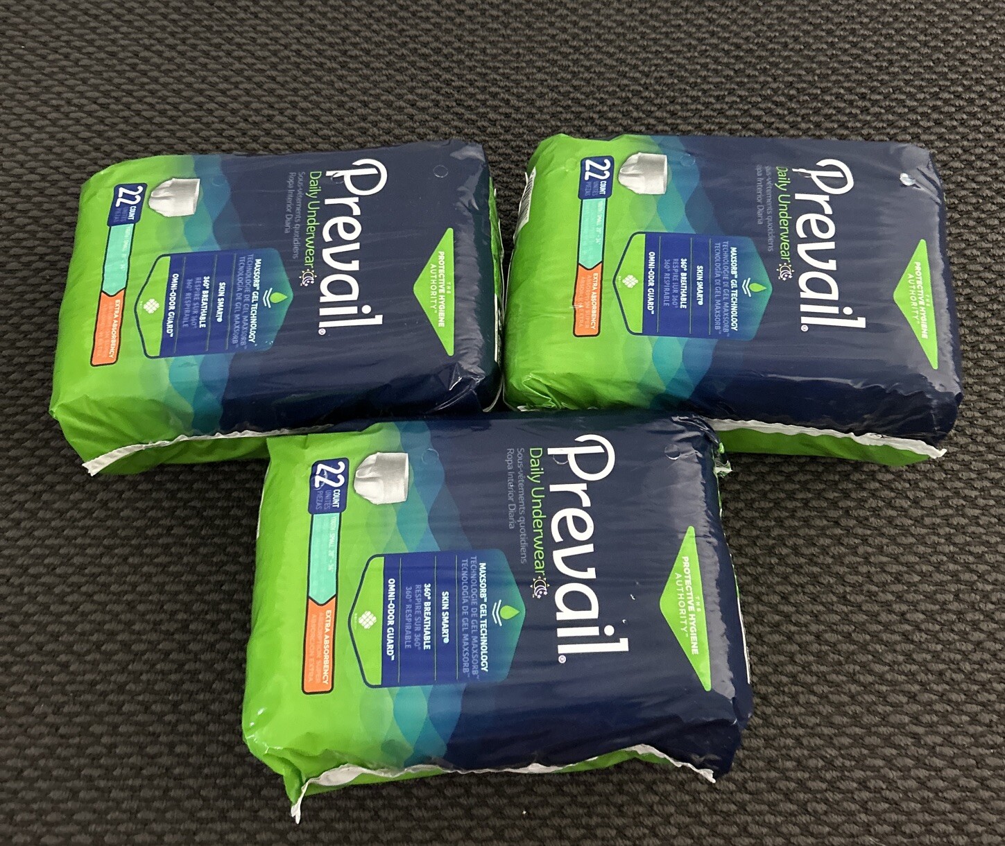 3 Packs-Prevail Underwear Extra Absorbency Youth/Small - 22 Pull-ups ...