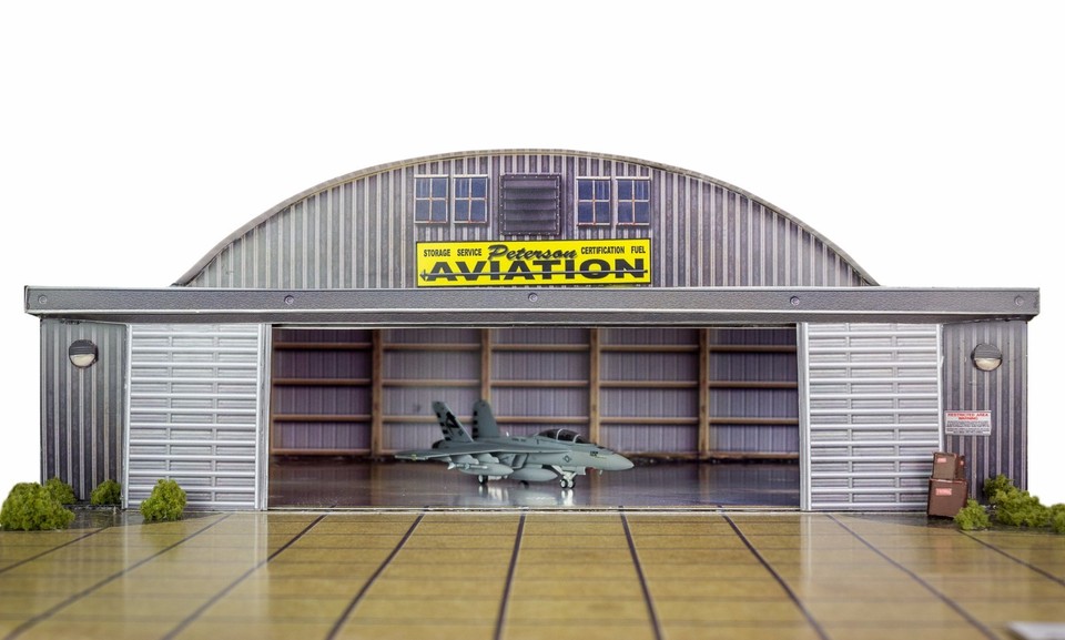 1/87, 1/200, HO Scale Aircraft Hanger & HO Aircraft Model Display ...