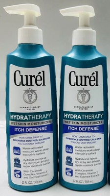 2/curel hydratherapy wet skin moisturizer itch defense 12oz ea scuffed ...
