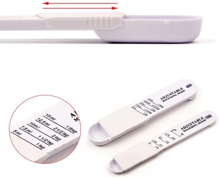 Adjustable Measuring Spoons Set Baking Sliding Scoop 1/8 Teaspoon 1 ...