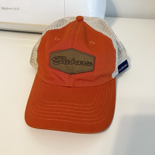 Subaru Orange Mesh Back Adjustable Hat W/ Front Patch | eBay