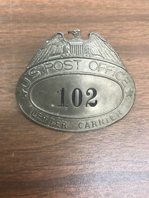 Vintage U.S. Post Office Letter Carrier Badge #102 | eBay