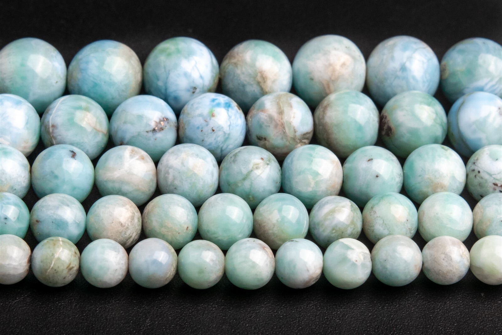 Genuine Natural Light Blue Green Larimar Grade A Round Beads 6/7/8/9/10 ...