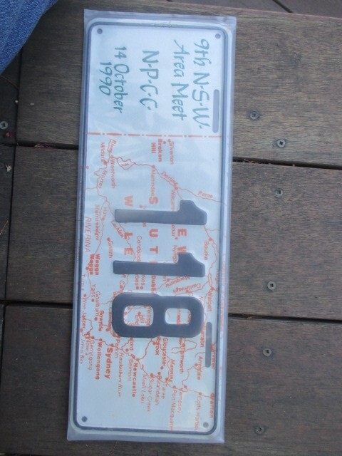 NSW NUMBER PLATE COLLECTORS CLUB- Number Plate #118 SYDNEY MEET ...