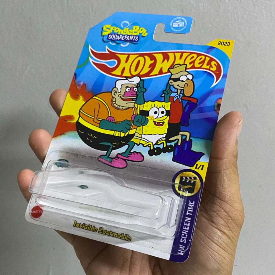 Hot Wheels Custom Card Spongebob Invisible Boat Mobile Mainline Size | eBay