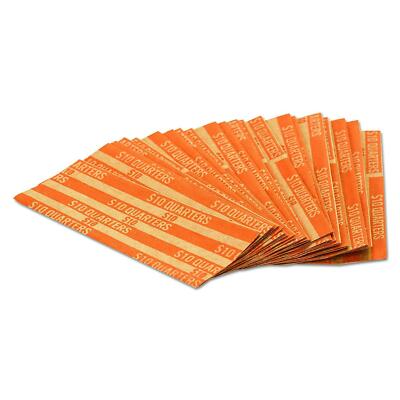 1000 Quarter MMF Industries Flat Paper Coin Wrappers Orange Wrapper $10 ...