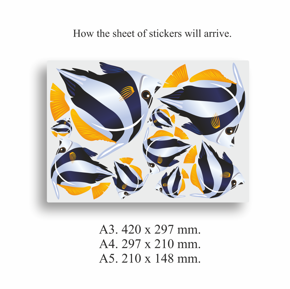 Tropical Fish Vinyl Art Decal Sticker [Multiuse] Tile Laptop Wall ...