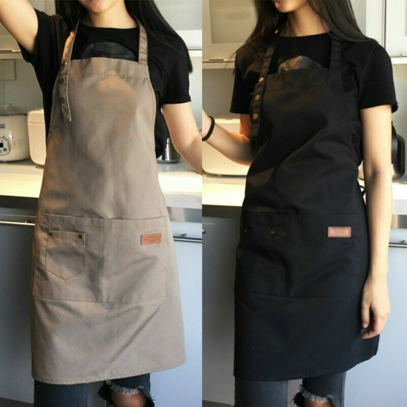 Men Women Cooking Bib Apron for Kitchen Restaurant Chef Apron Dress w ...
