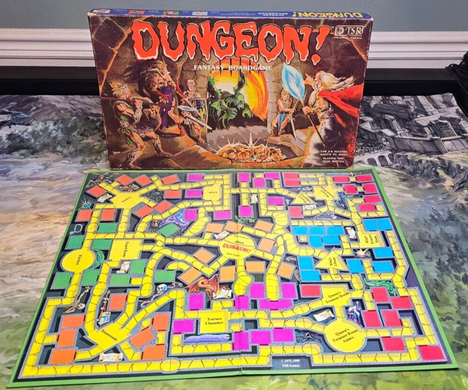 Vintage 1981 Dungeon Fantasy Board Game TSR Game Wizards Monsters ...