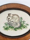 Vtg Cross Stitch of Mice Set of 2 Wood Frames Animal Rustic Farmhouse ...