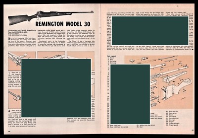 1976 REMINGTON Model 30 RIFLE Exploded View Parts List 2-pg Assembly ...