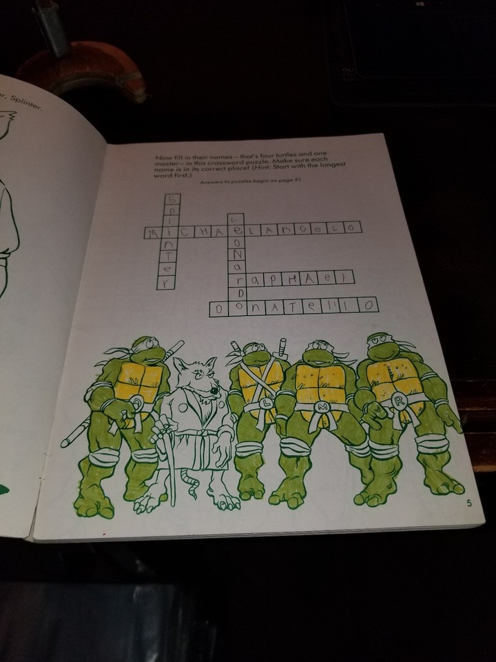 Vintage 1990 TMNT Teenage Mutant Ninja Turtles Activity Book | eBay