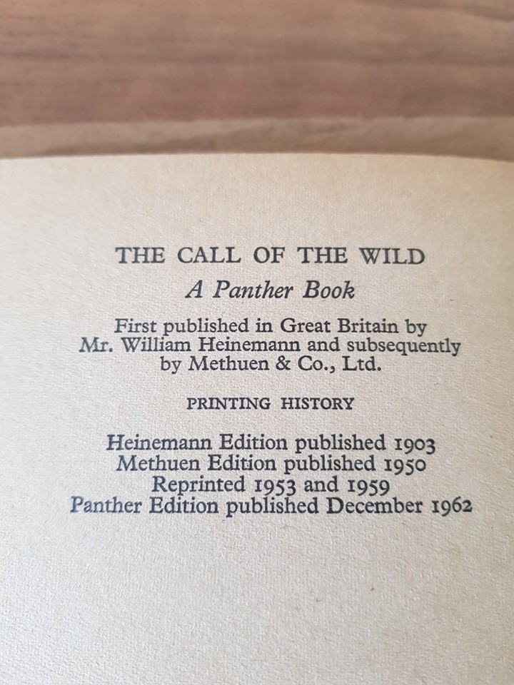 The Call Of The Wild By Jack London 1962 Paperback Edition Panther ...