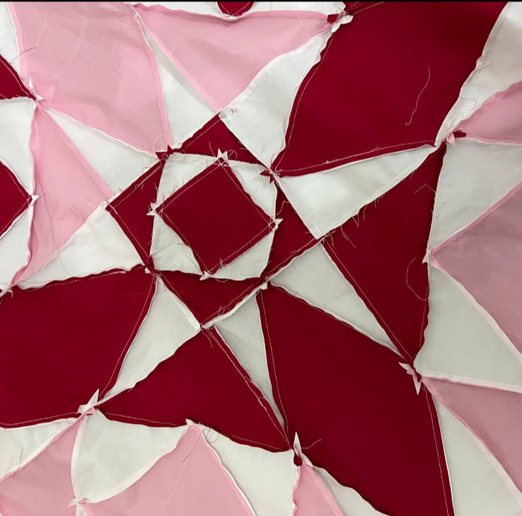 Red Heart Patchwork Baby Quilt Top 47x47" Pieced~ BABY/BED/Wall Decor ...