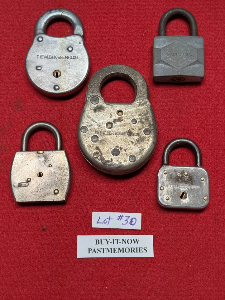 5 "YALE" STEEL PADLOCKS , OLD VINTAGE LOCK LOT #30 | eBay