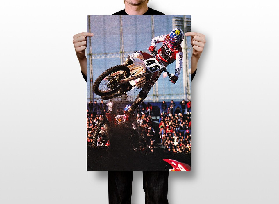 Damon Bradshaw Motorcycle Cross Country Racer Wall Art Home Decor ...