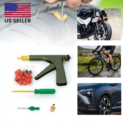 Tire Plugger Tubeless Tire Wheel Repair Gun Kit Mushroom Plug Probe ...