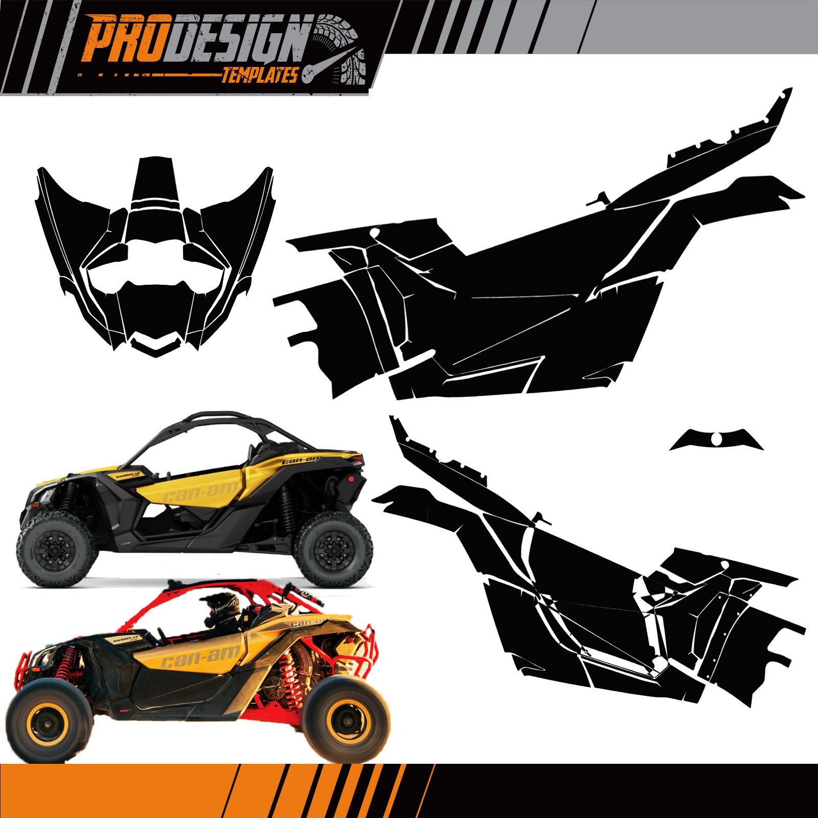 UTV SBS BRP CAN-AM MAVERICK X3 DS RC RS 2017 to 2023 kit template ...