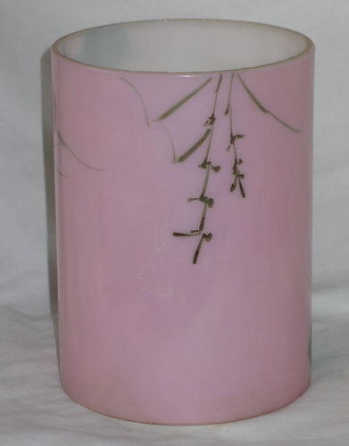 Antique Hand Painted Hurricane Glass Lamp Break 4-1/2" Cylinder ...