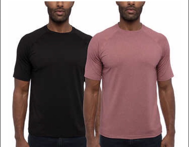 Glacier Performance Mens 2 Pack Everyday Tee XXL 2xl Wicking Black ...