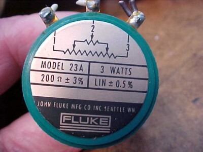 John Fluke Rheostat Potentiometer Model 23A, 200 Ohm, 3 watts | eBay