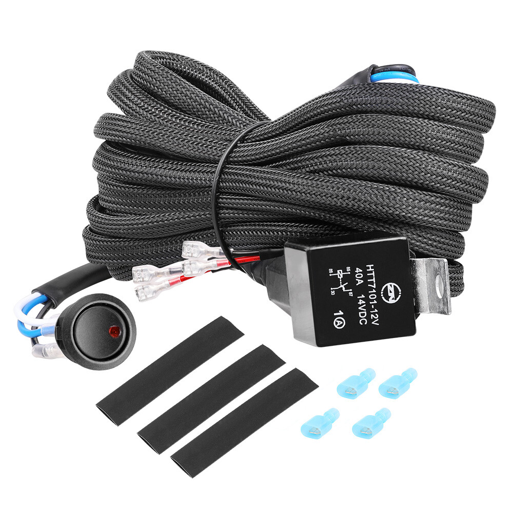 Fog Light Relay Wiring Harness Kit 40A 12V Switch Power On/Off Relay ...