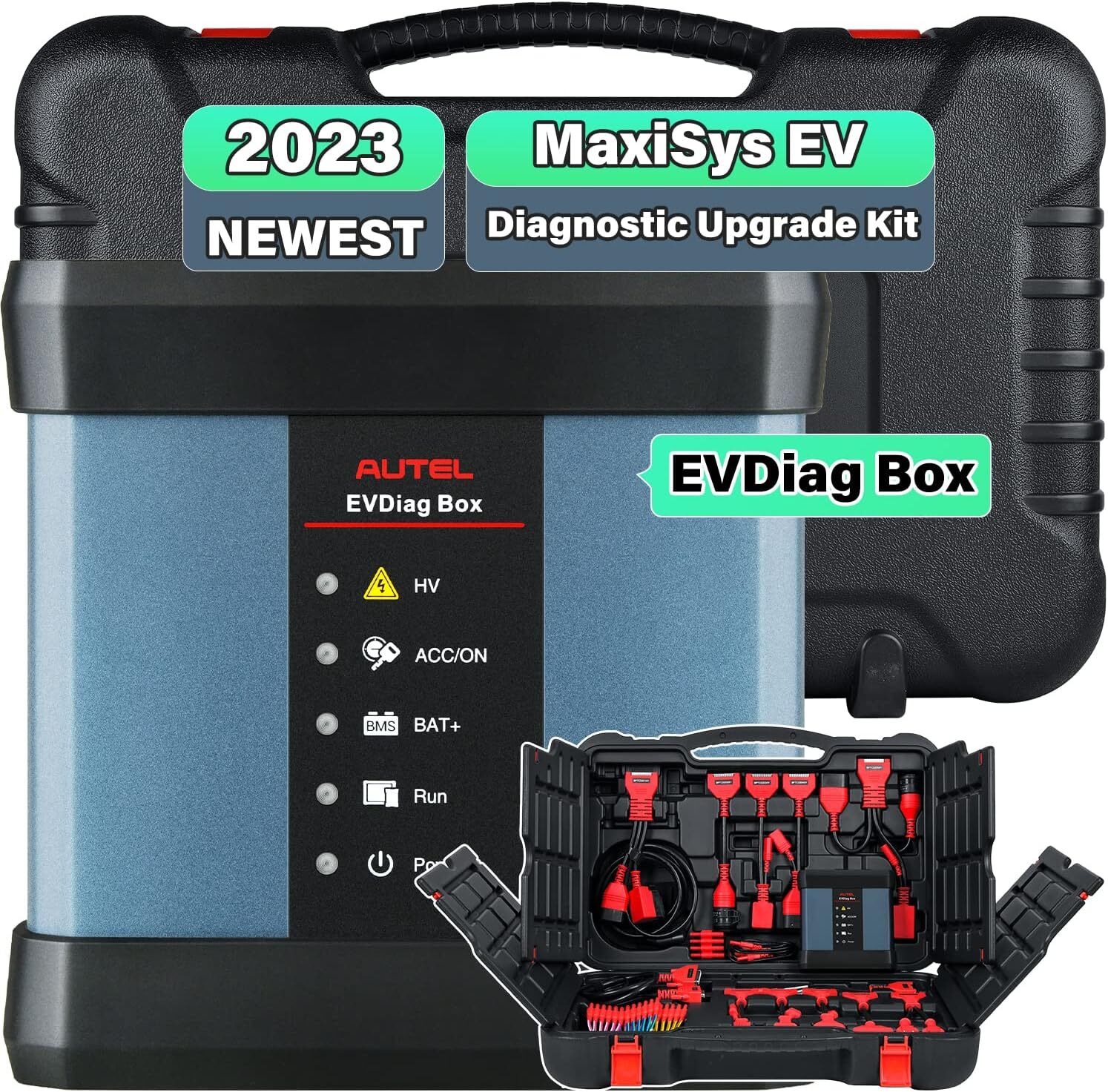 2023 Autel MaxiSys EV Diagnostics Upgrade Kit EVDiag Box Breakout Leads ...