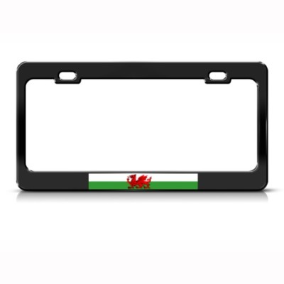 WALES FLAG RED DRAGON WELSH Metal License Plate Frame Tag Holder Two ...