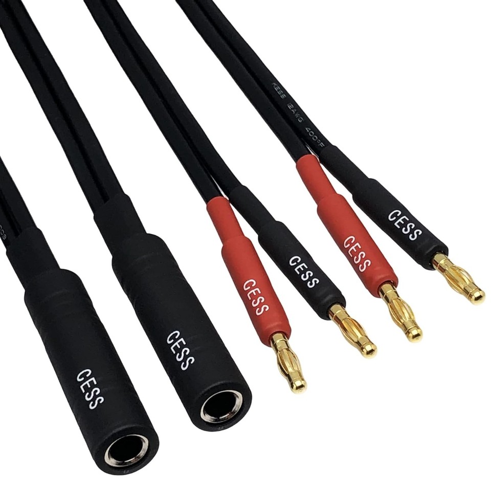 CESS-020 1/4 Inch TS to Dual Banana Plug Speaker Adaptor, 6 Inch - Mono ...