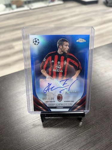 2024 Topps Chrome Champions League Soccer Andriy Shevchenko Blue Auto ...