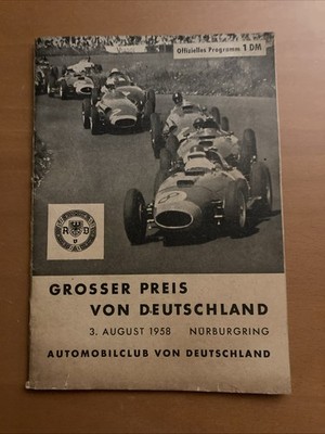 1958 F1 German Grand Prix Programme | eBay UK