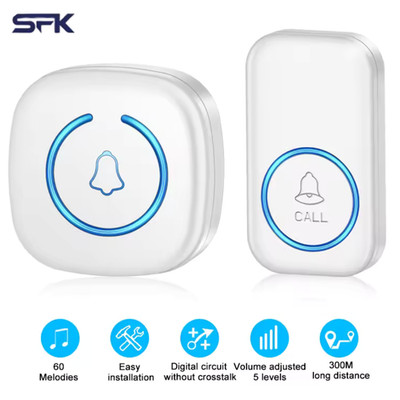 Wireless Door Bells Waterproof 1000ft Long Range Plug in Home Cordless ...
