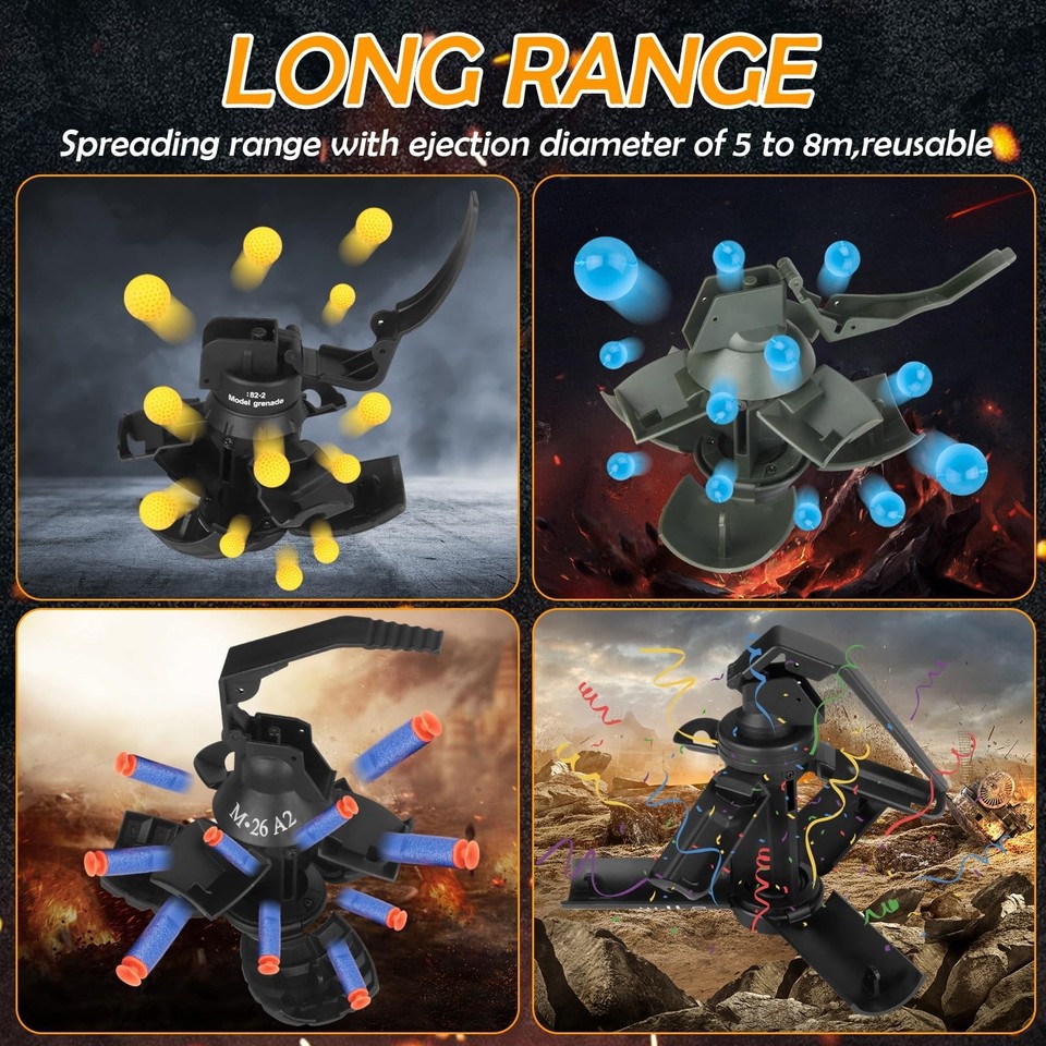 Toy-Hand Grenade for CS Battle Game,with 9 Foam Ammo Tactical CS ...