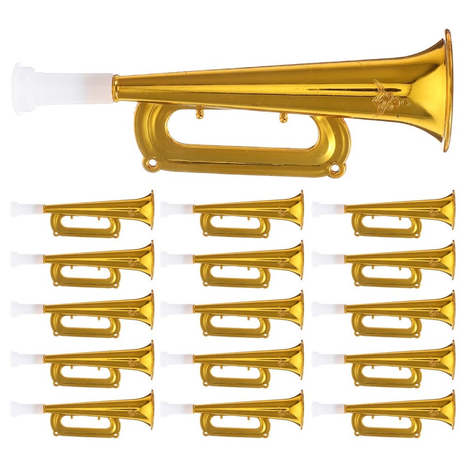 18 Pcs Golden Plastic Trumpet Musical Props Trombetta Giocattolo | eBay