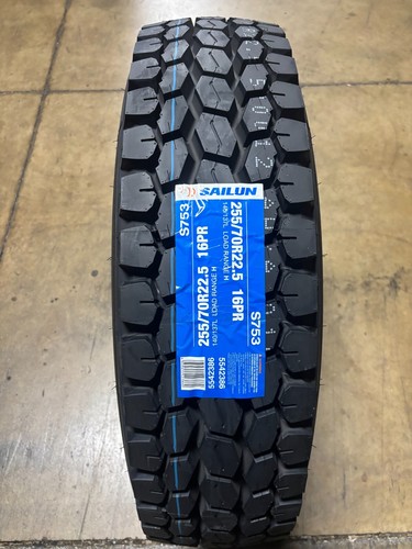4 (Four) New Sailun S753 Drive LRH/16ply - 255/70R22.5 Tires 2557022.5 ...